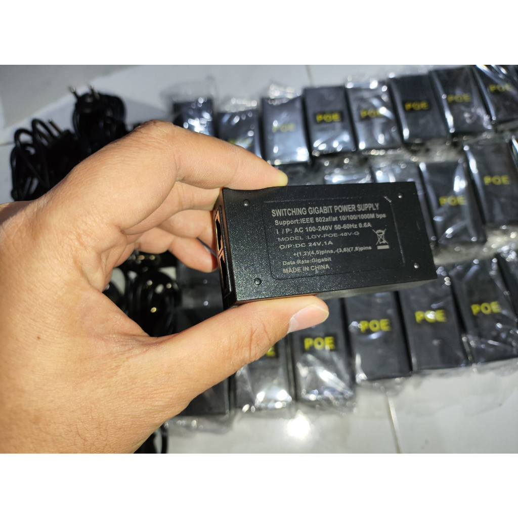 Jual GIGABIT POE INJECTOR 24V 1A - 24WATT POE | Shopee Indonesia