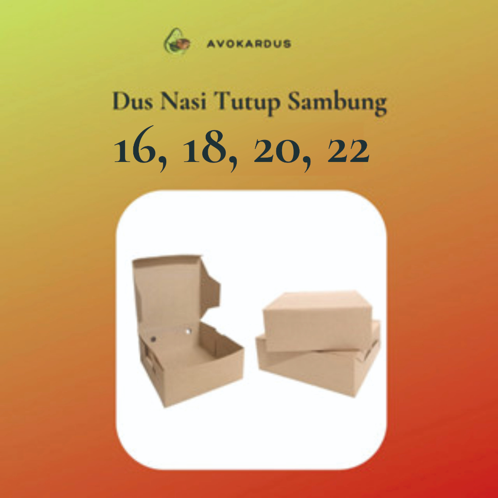 Jual Kardus Nasi Kotak Tutup Sambung / Dus Nasi Kraft Ukuran 18x18 ...