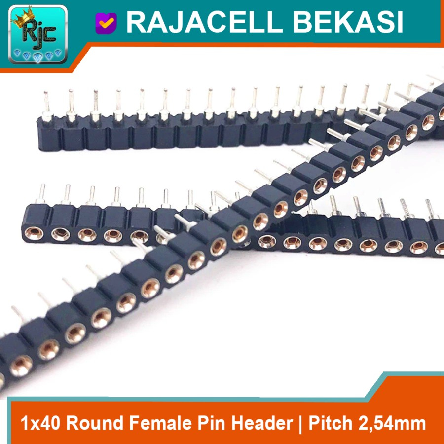 Jual 1x40 Pin 2.54 Round Female Pin Header connector High Quality ...