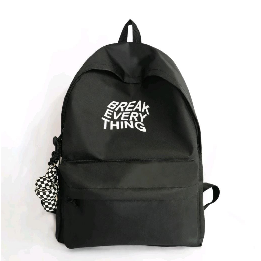 Jual Tas Ransel Sekolah BREAK EVERY THING / Tas Kanvas Korea Cewe Cowok ...