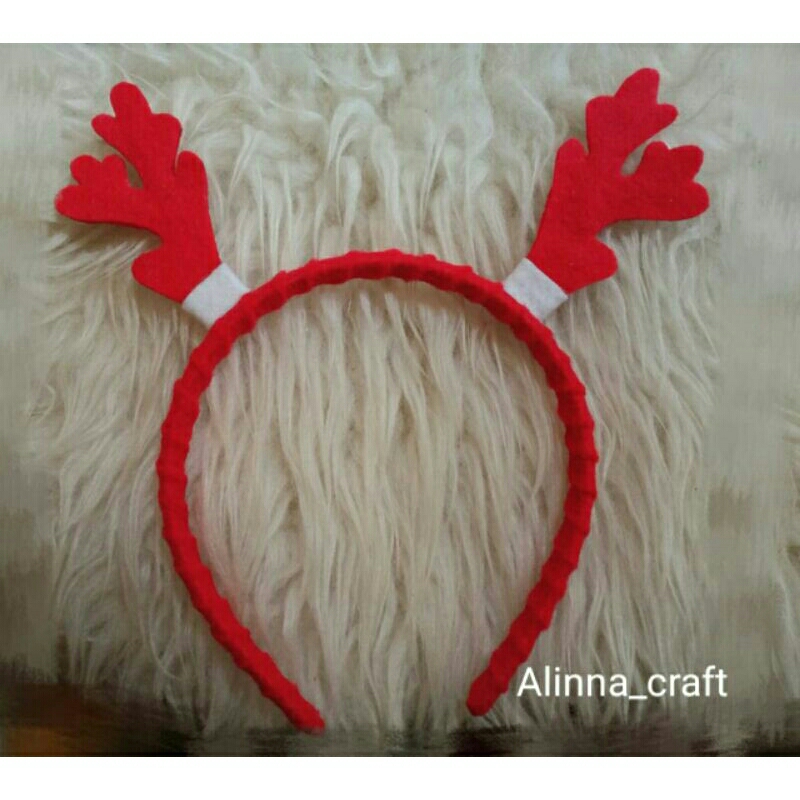 Jual bando natal / bando tanduk rusa flanel | Shopee Indonesia