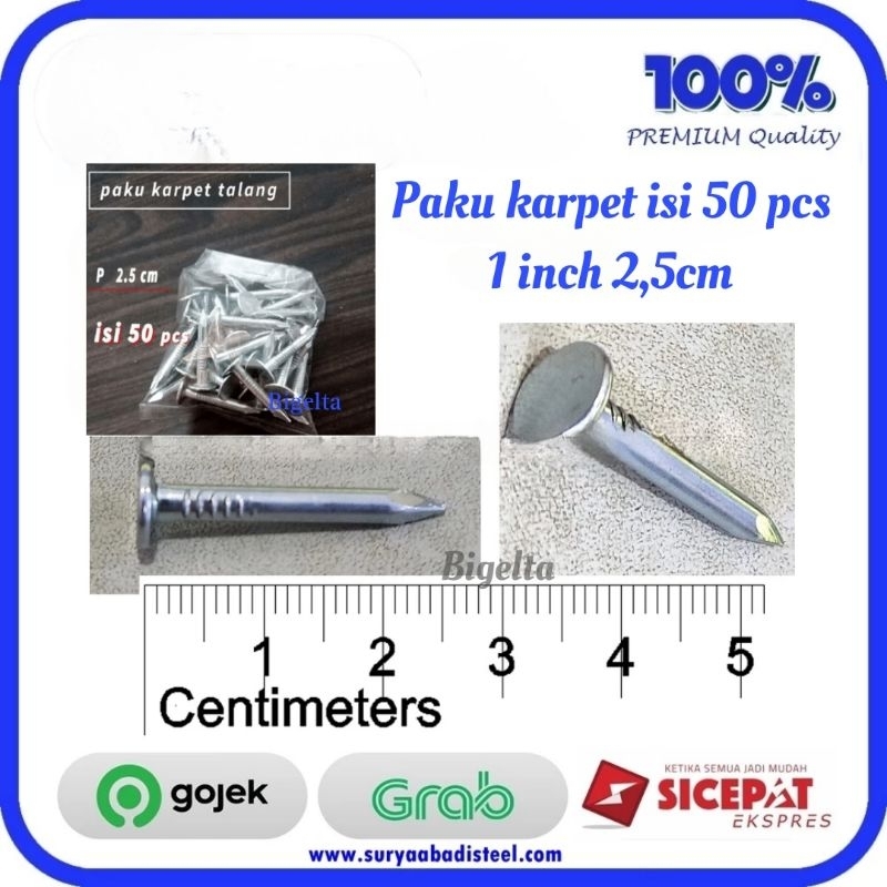Jual Paku karpet 1 inch 2,5cm isi 50 pcs(originalproduk) | Shopee Indonesia