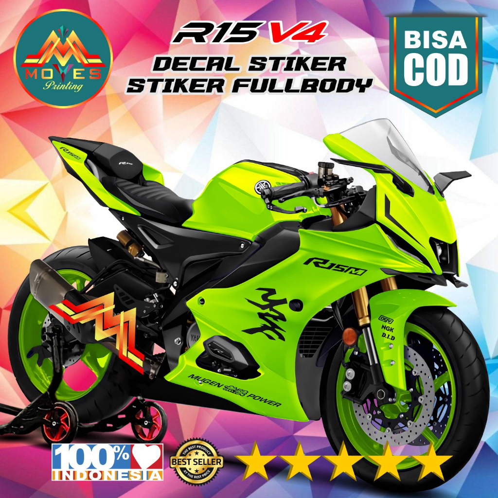 Jual Bisa COD. Stiker Decal motor R15 V4 Full Body MOTIF WARNA POLOSAN ...
