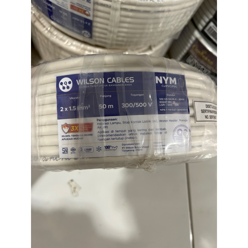 Jual Kabel listrik wilson 2x1.5mm kawat kabel listrik sni kabel listrik ...