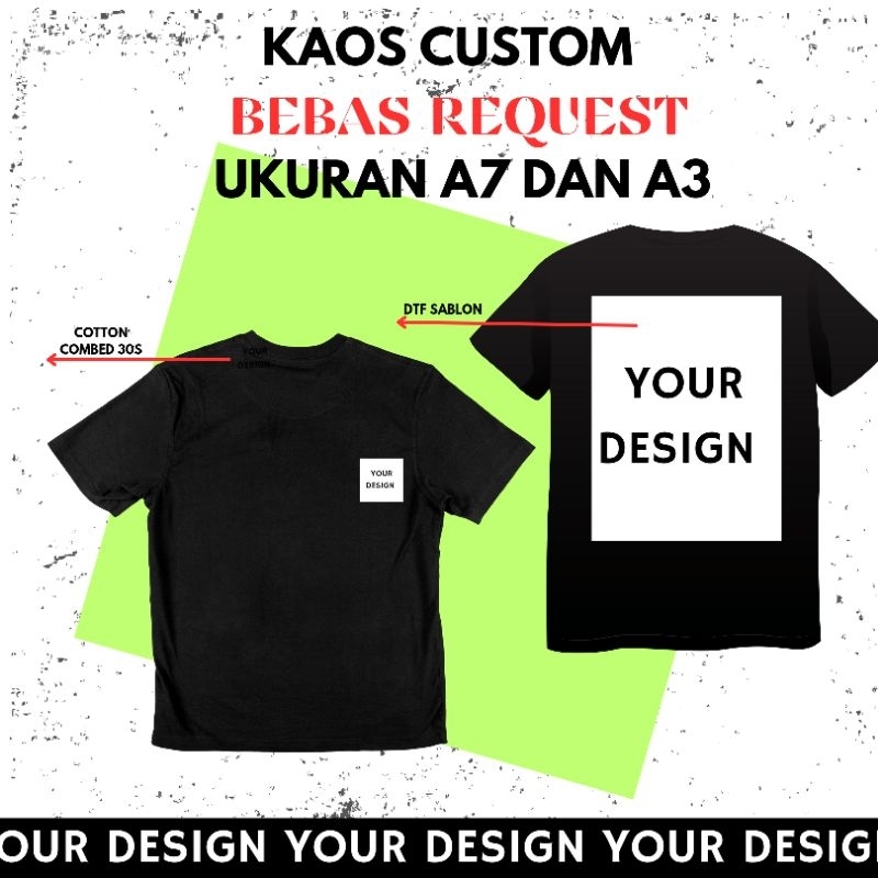 Jual Sablon Kaos Custom Dtf Cotton Combed 24s | Shopee Indonesia