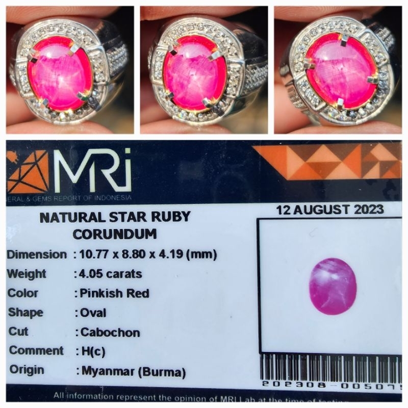 Jual Natural Star Ruby Burma Myanmar Memo 4.05 crt | Shopee Indonesia