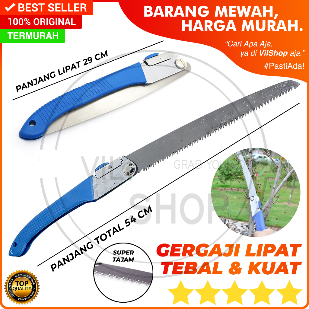 Jual GERGAJI LIPAT 54 CM GAGANG KARET FOLDING SAW GERGAJI KAYU TRIPLEK DAHAN RANTING CABANG ...