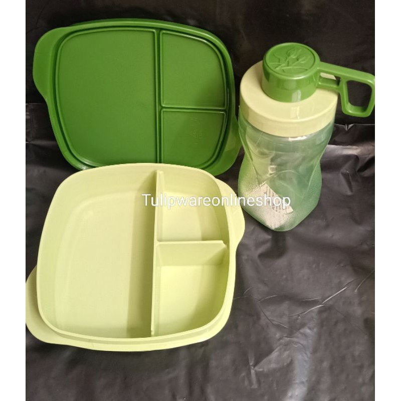 Jual Promo Paket Tempat makan & botol Minum Tulipware Trio Box wadah ...