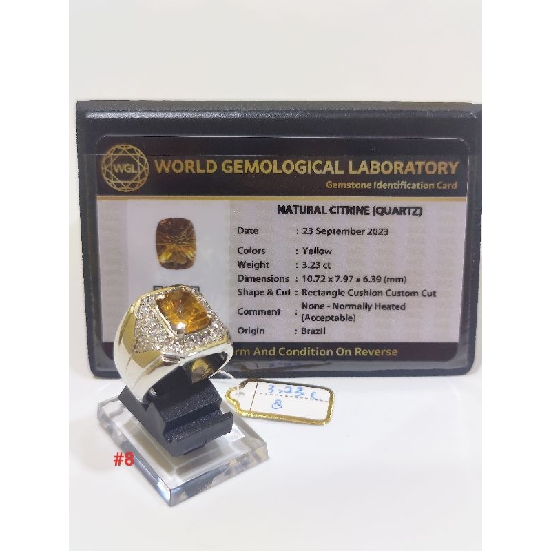 Jual batu permata natural citrin Quartz dilengkapi memo WGL | Shopee ...