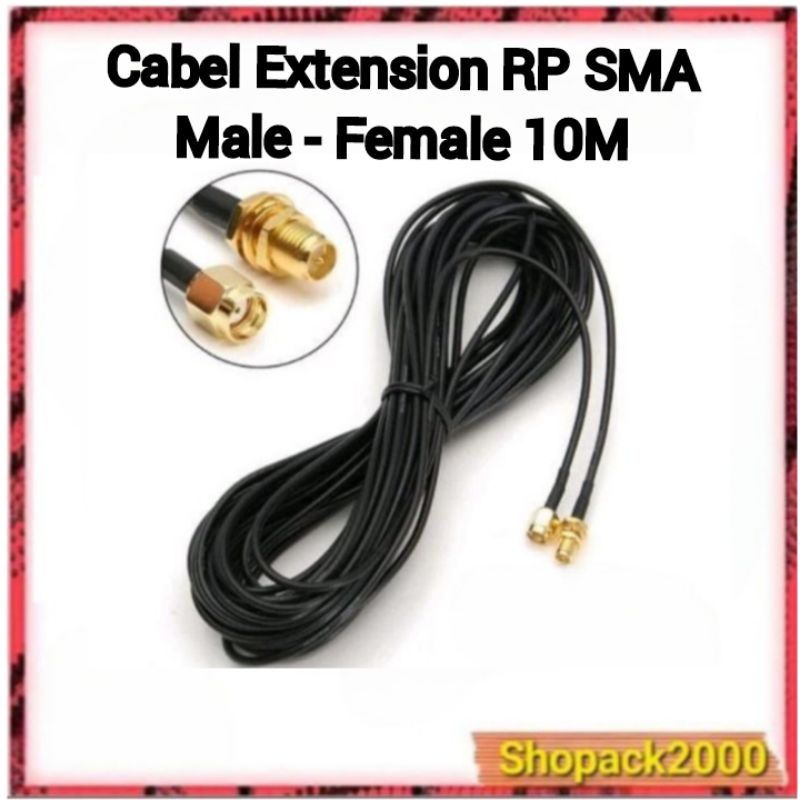 Jual Kabel Extension RP-SMA Male To Female kabel Wifi Perpanjangan 10 ...