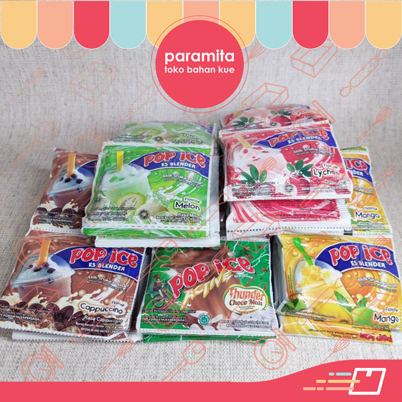 Jual Pop Ice 1 Renteng Rasa Melon / Leci / Cappucino / Choco Malt ...