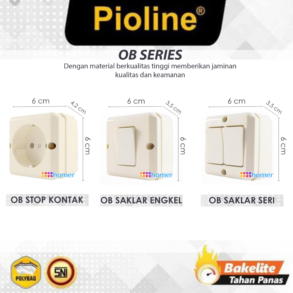 Jual PIOLINE Saklar listrik Stop Kontak OB Outbow Ori SNI Kualitas ...