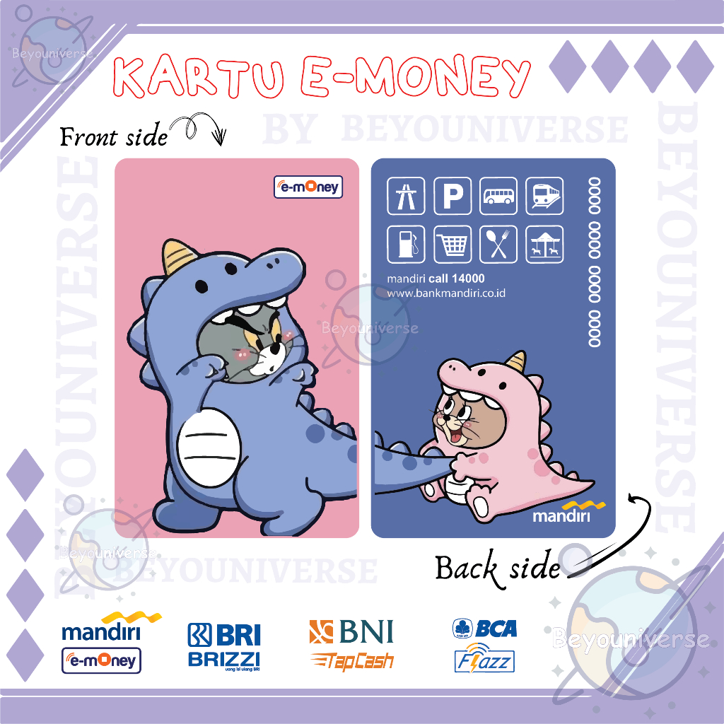 Jual Emoney Tom&Jerry Design Couple Cute Flazz gen 2 Mandiri BNI BRI ...