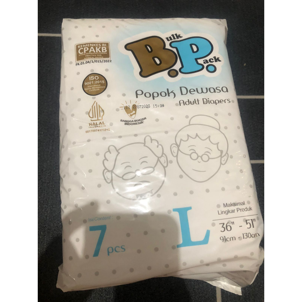 Jual BP ADULT DIAPER M 8 / L 7 / XL 6 / POPOK DEWASA / ORANG TUA ...