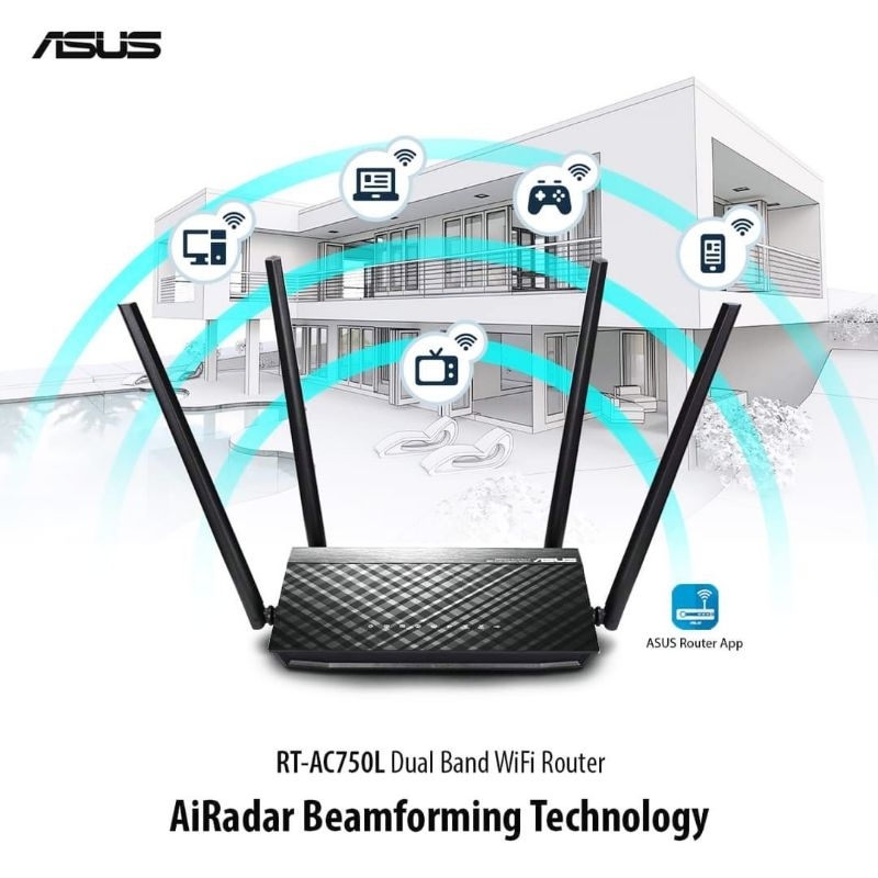 Jual ASUS RT-AC750L DUAL BAND GIGABIT ROUTER AC750 [ BLACK ] GARANSI 3 ...