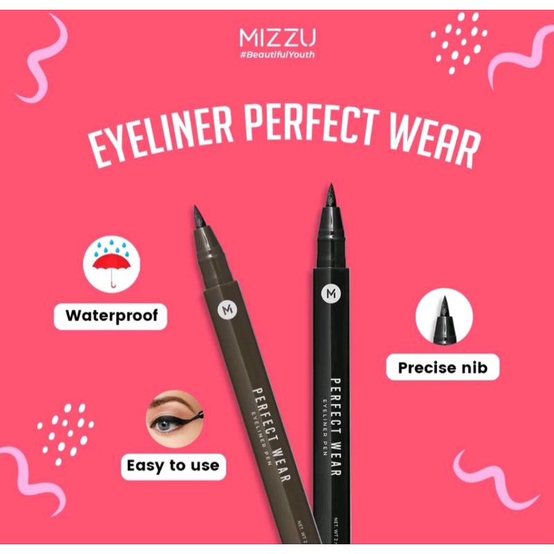 Jual Mizzu Eyeliner Brown Black Pen Perfect Wear 2 ml | Shopee Indonesia