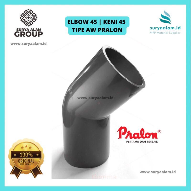 Jual KNEE 3" 45 DERAJAT AW PRALON | ELBOW AW 4 INCH 45 DERAJAT PRALON | KNIE | ELBOW | KENI | L ...