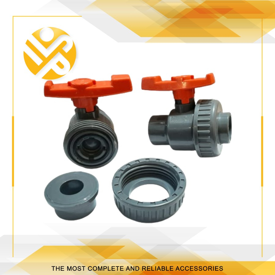 Jual Ball Valve Union PVC Watermur Single 2'' / Stop Kran PVC 2 Inch ...