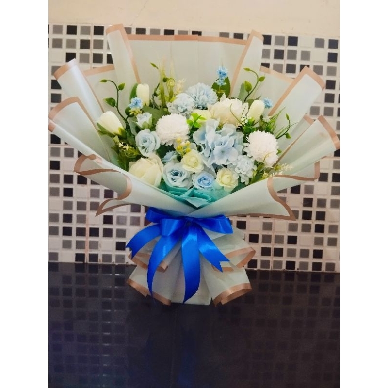 Jual Buket Bunga Biru (Blue Bouquet) | Shopee Indonesia