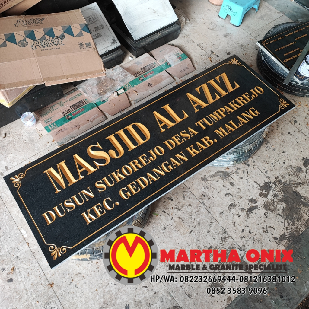 Jual Papan Nama Masjid Marmer 50x150 cm | Shopee Indonesia