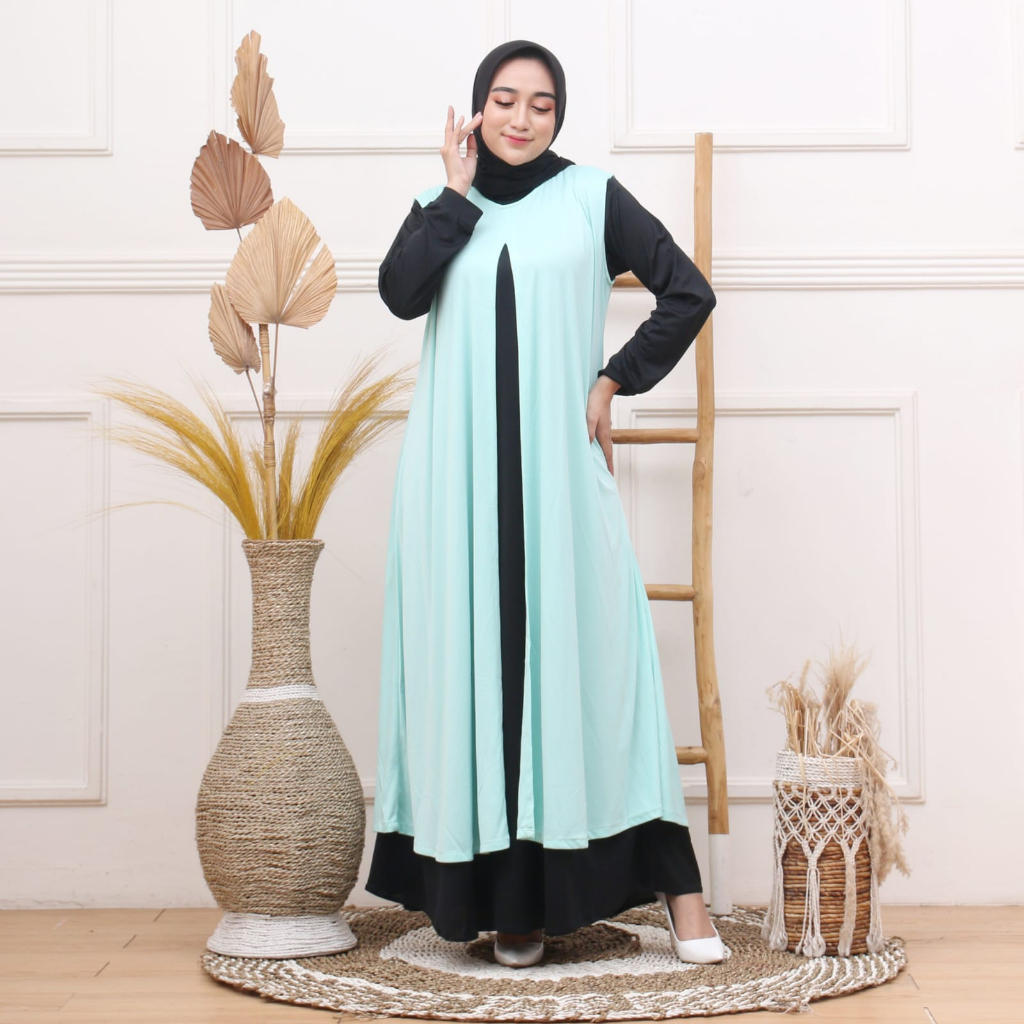 Jual Gamis Inner Outer Polos Raisa Kekinian Jersey Korea | Shopee Indonesia