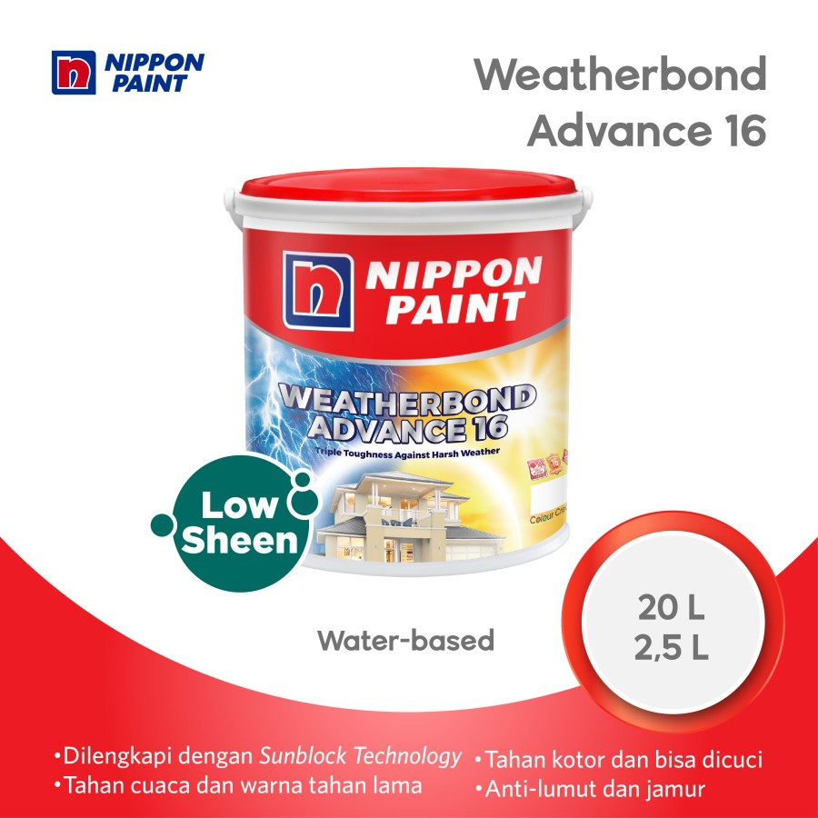 Jual WEATHERBOND ADVANCE 16 -20L- CAT PREMIUM EKSTERIOR NIPPON PAINT ...