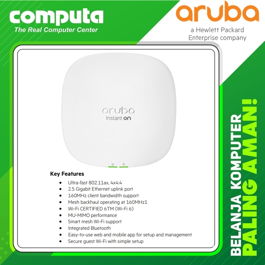 Jual ARUBA AP25 Instant On Wi-Fi 6 with 18W Power Adapter Bundle ...