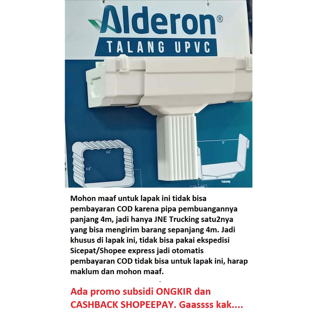 Jual Paket talang Alderon UPvc putih komplit ada pilihan talang 3m atau ...