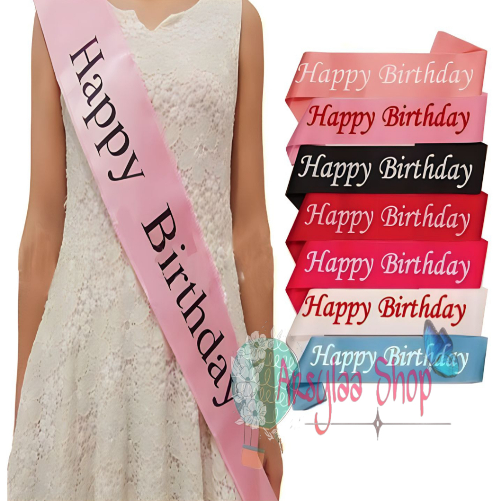 Jual Selempang Happy Birthday Salempang SABLON / Sash dekorasi Ucapan ...
