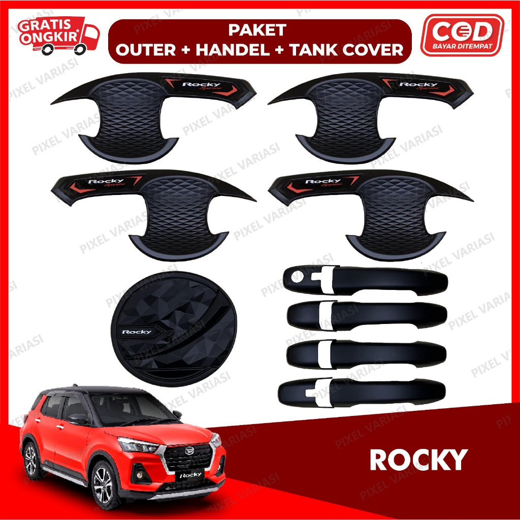 Jual Paket Outer + Handle + Tank Cover Rocky Hitam | Shopee Indonesia