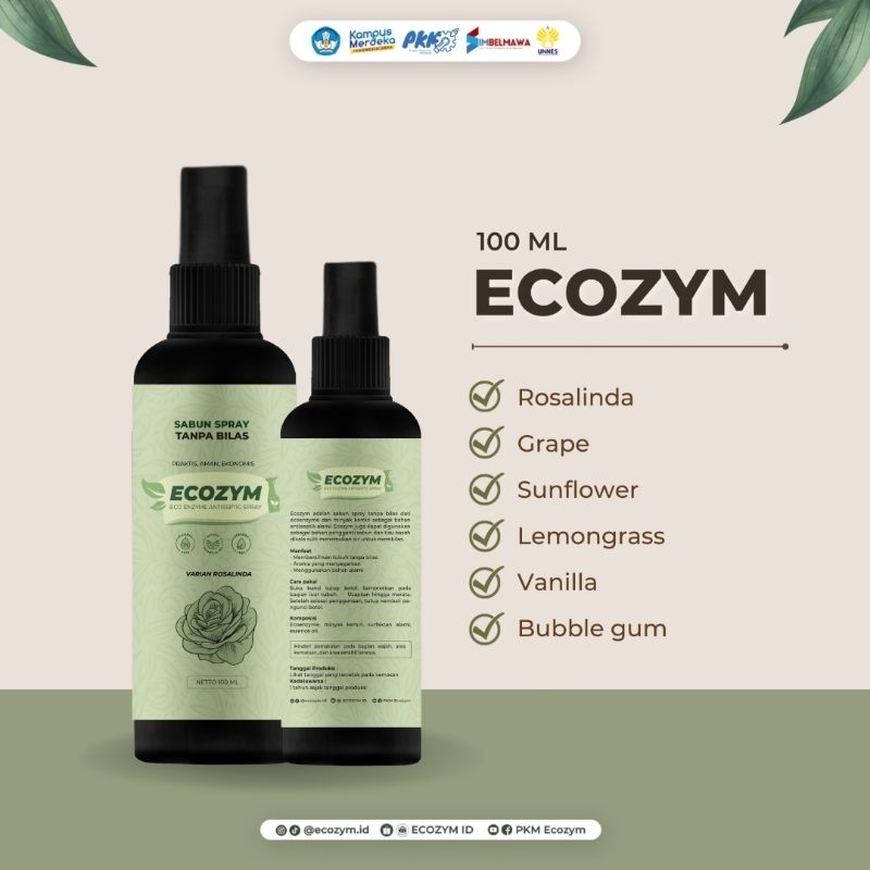Jual ECOZYM 100mL - Sabun Spray Tanpa Bilas Alami | Shopee Indonesia
