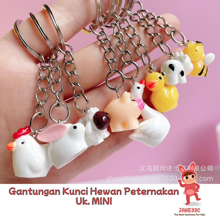 Jual Gantungan Kunci Hewan Peternakan Uk MINI (Angsa Bebek Kelinci Sapi ...