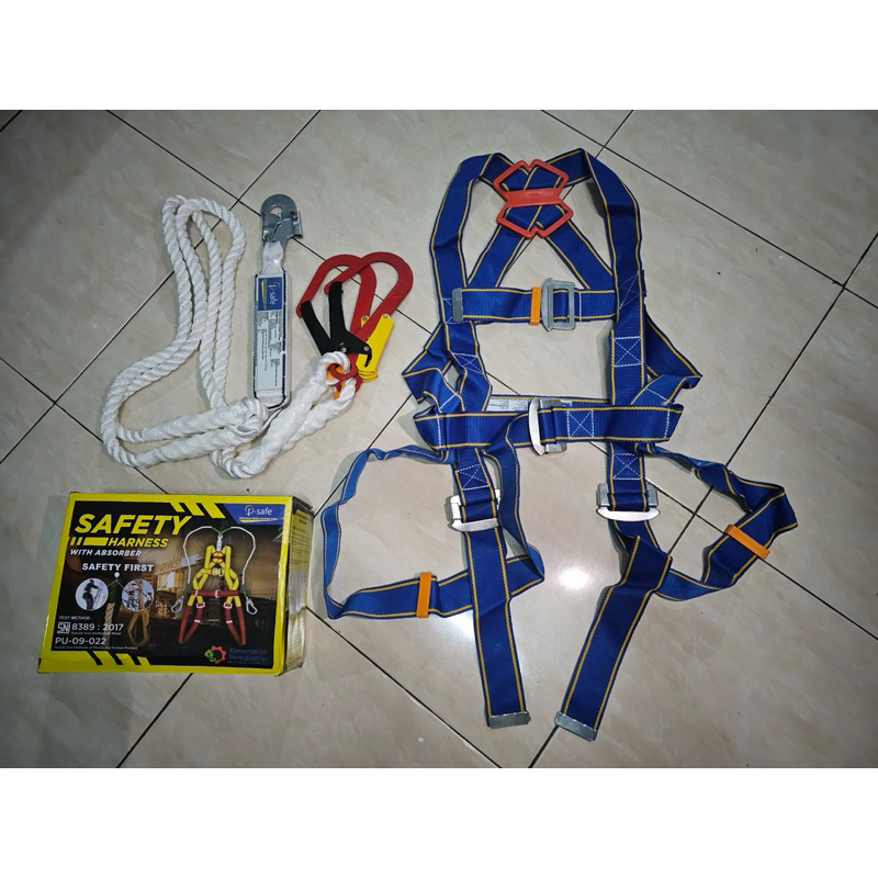 Jual Body Harness Pro Absorber Double Big Hook Sabuk Pengaman Merk I ...