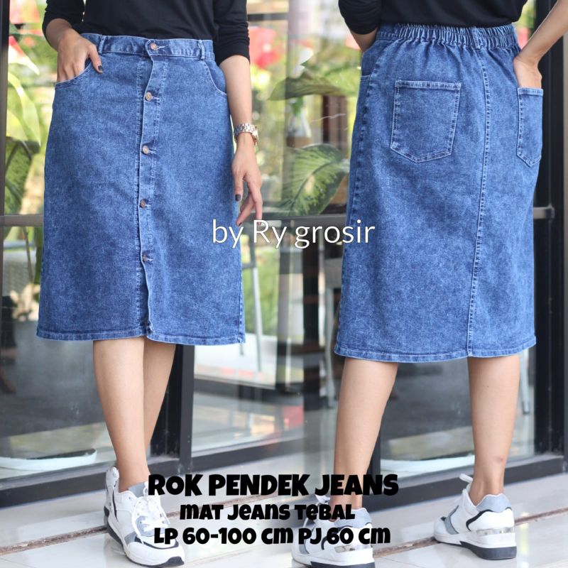 Jual Rok Pendek Jeans Tebal Kekinian Ukuran Standar & Jumbo | Shopee ...