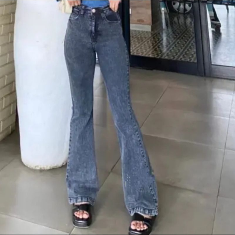 Jual Celana Cutbray Jeans Premium Super | High Waist Cutbray Streach ...
