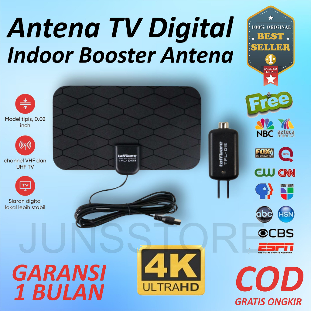 Jual Taffware TFL-D139 Antena TV Digital DVB-T2 4K High Gain 25dB Type USB with Signal Booster ...