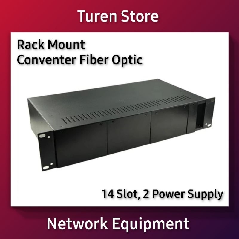 Jual Rack Mount Media Conventer Fiber Optic 14 Slot dengan 2 Power ...