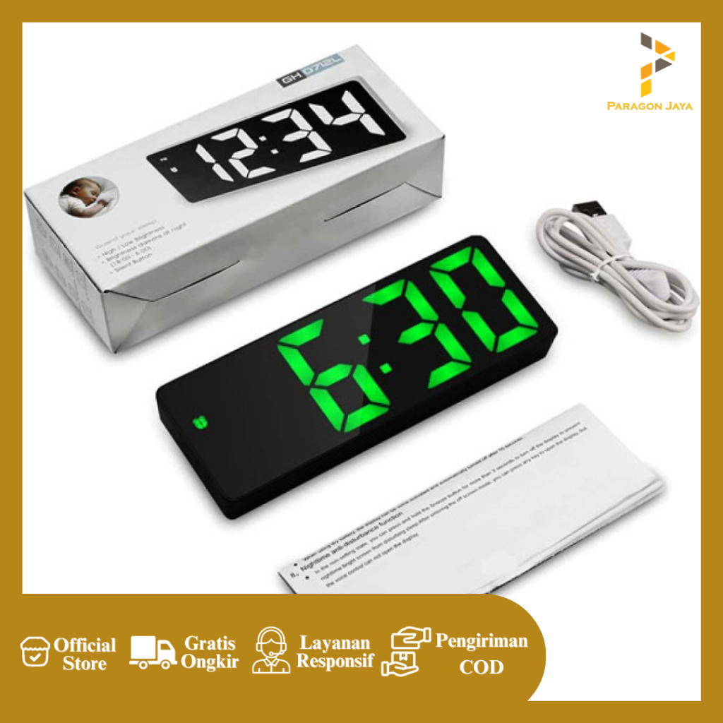 Jual Jam Meja Digital Led Weker / Digital Alarm Clock Mirror GH-0712 ...