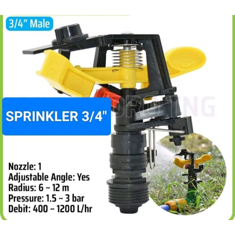 Jual sprinkler sprinkel alat siram tanaman 3/4 inc berputar | Shopee ...