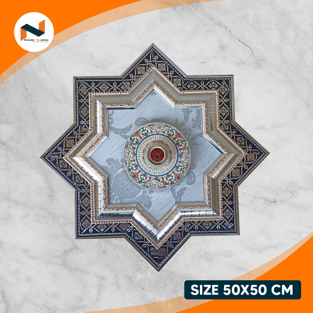 Jual ornamen lampu plafon PVC ukuran 50x50 cm SP 06 bahan premium model ...