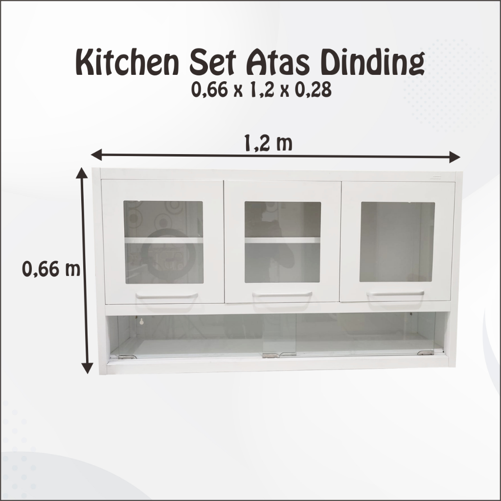 Jual kitchen set gantung plat besi tebal 3 pintu130 | Shopee Indonesia