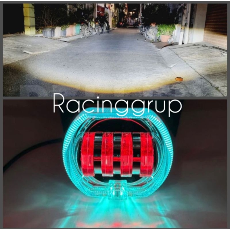 Jual lampu utama led projie crystal daymaker 4 mata 8d lensa jauh dekat ...