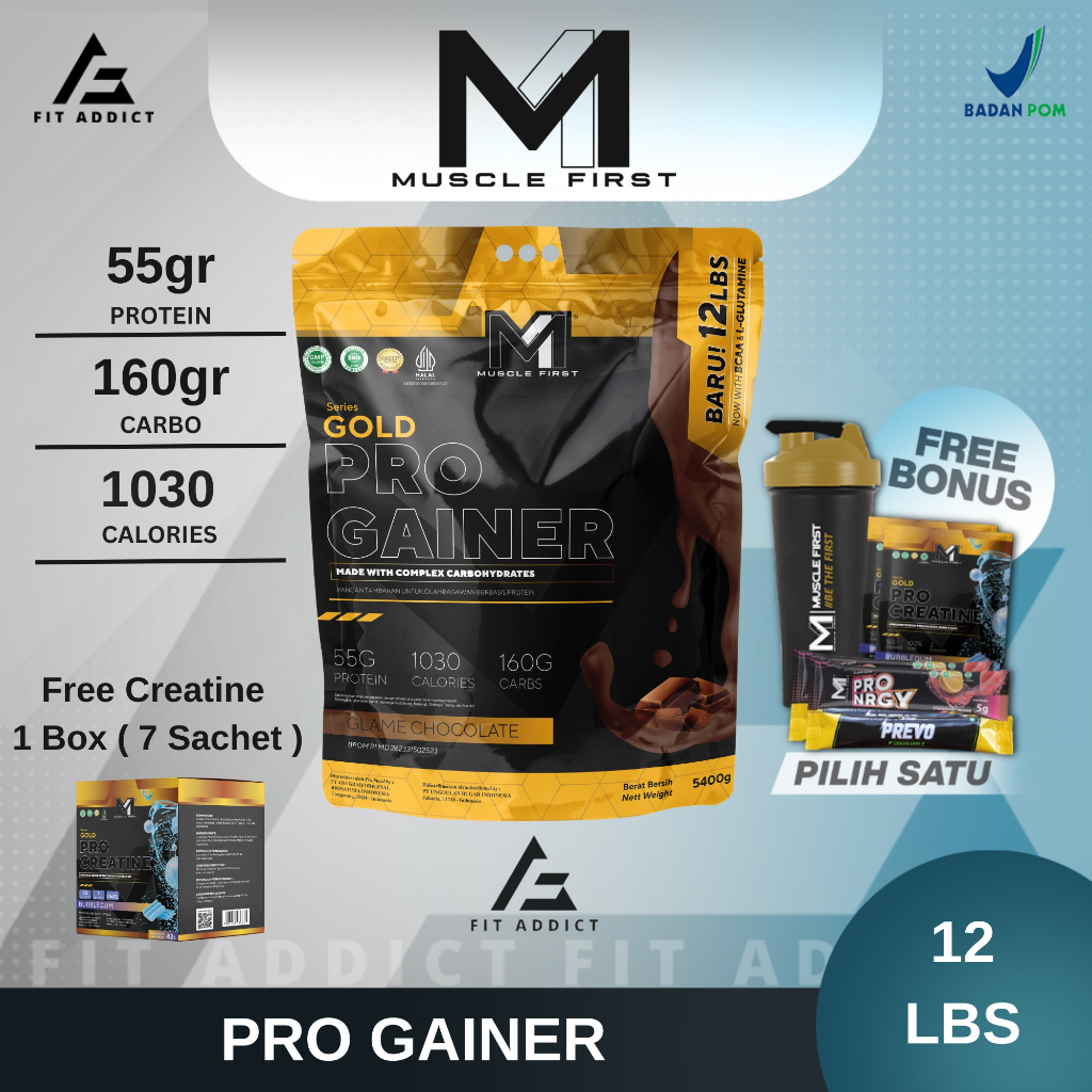 Jual M1 Muscle First Gold Pro Gainer 12 Lbs Lb 12Lbs 12Lb Musclefirst ...