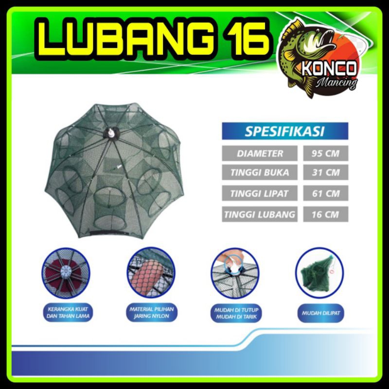 Jual bubu payung lubang 16/bubu jaring/perangkap ikan/perangkap udang ...