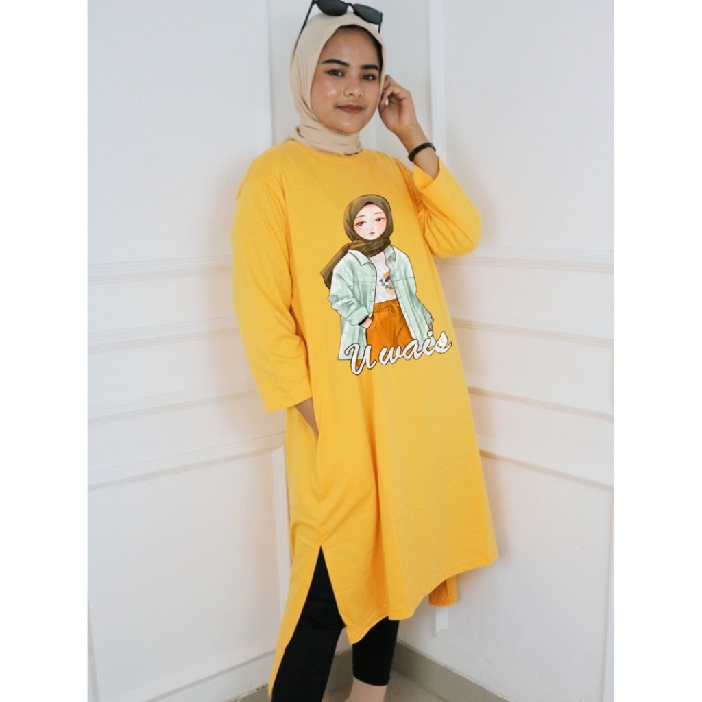 Jual CECIL LONG TUNIK JUMBO COMBED 24s APLIKASI SABLON (UKURAN S, M, L, XL, XXL) LONG TUNIK ...