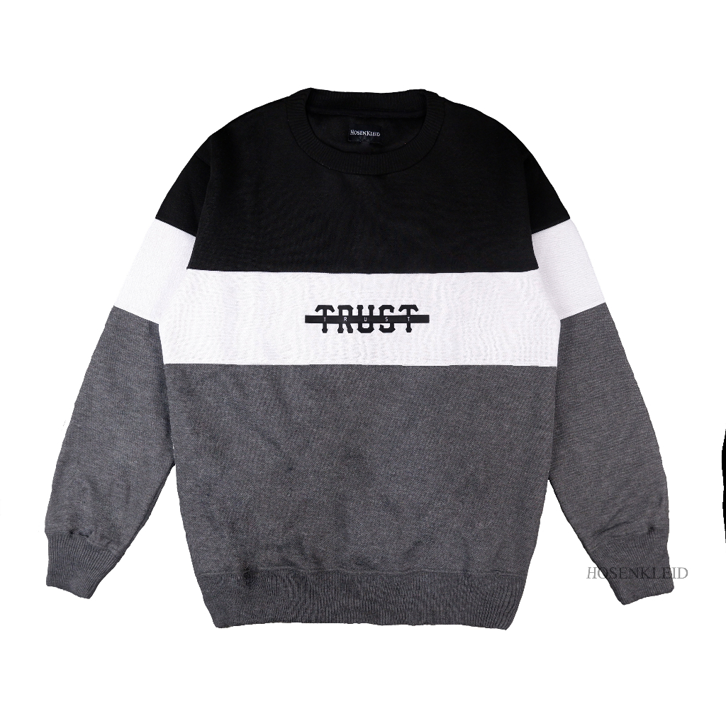 Jual HosenKleid Sweater Crewneck Three Colour | Sweater Kombinasi Warna ...