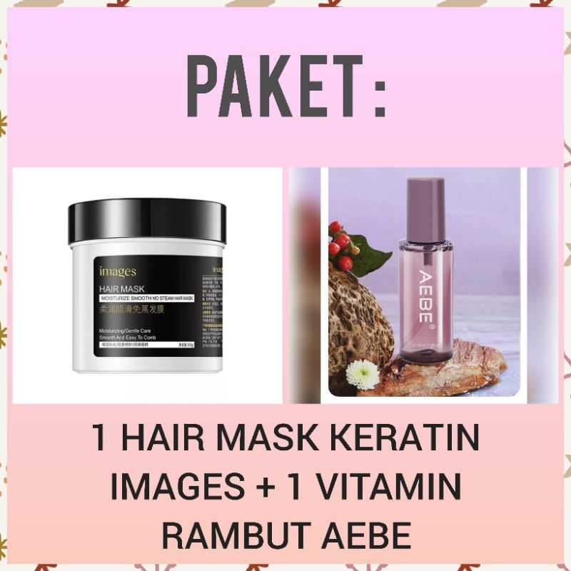 Jual Paket Hair Mask Keratin Images Dan Hair Serum AEBE Treatment ...