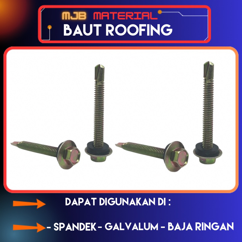 Jual Baut Roofing 12x50 /Baut baja ringan/ Baut Spandek/Baut spandeck ...