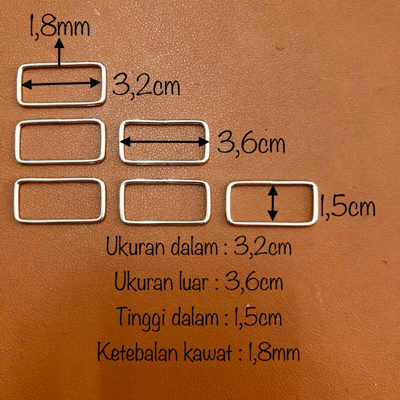 Jual ring kotak tas besi 3,2cm per 100 pcs / ring tas besi 32mm / RE ...