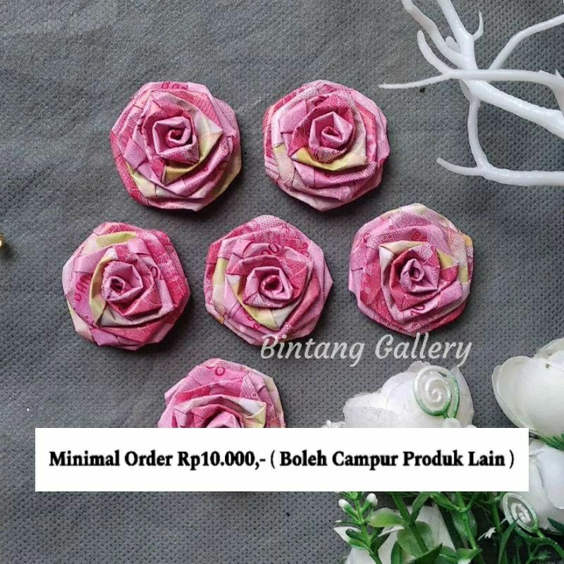 Jual Bunga mawar bahan mahar / origami bunga / bunga uang kertas ...